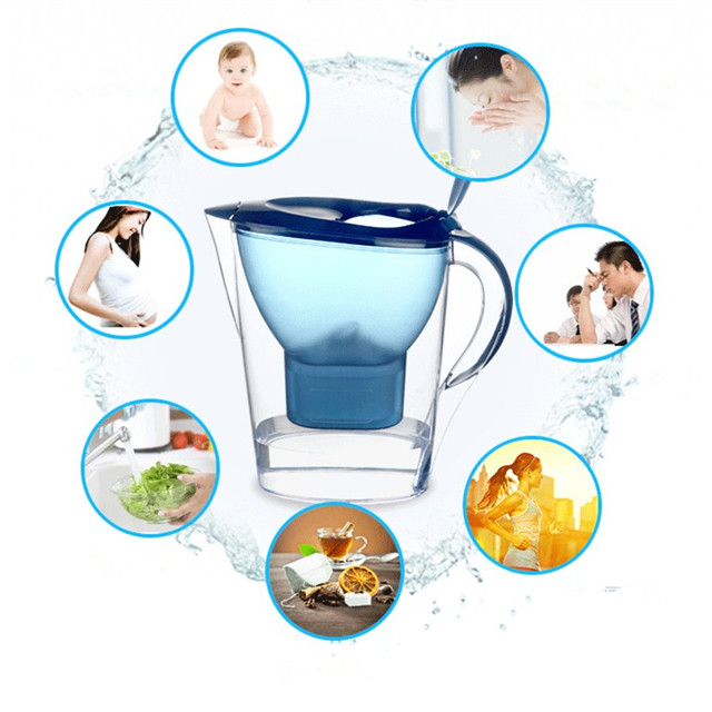 2.5L household water purifier bottle with carbon filter with handle ...