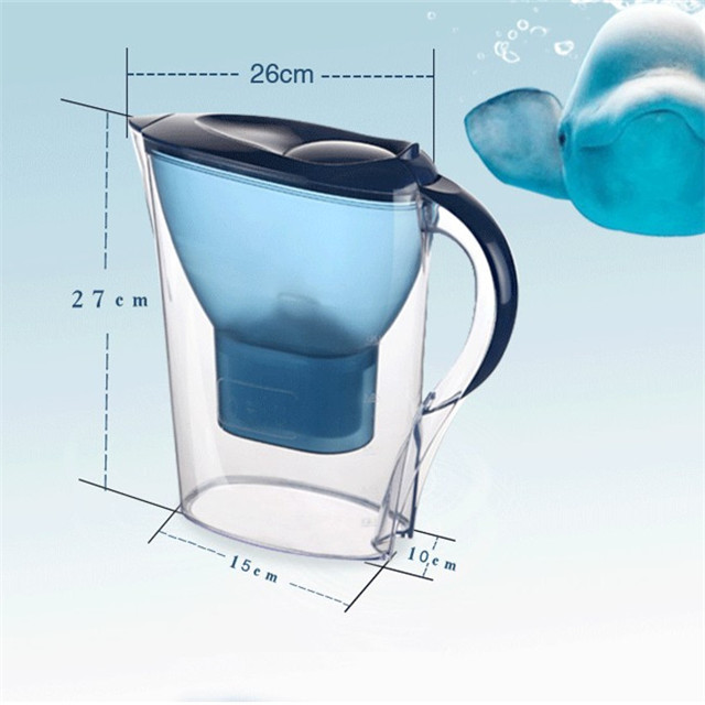 2.5L household water purifier bottle with carbon filter with handle ...