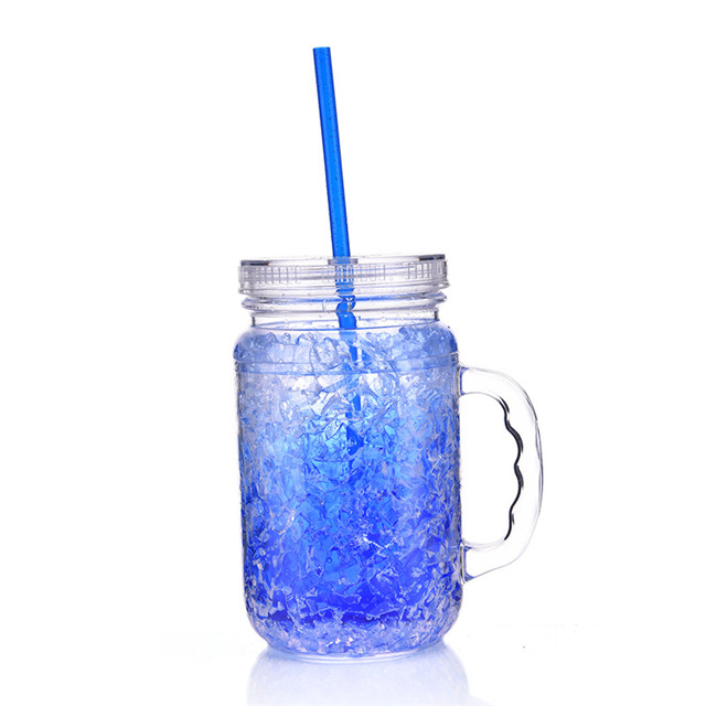 Double Wall Freezer Mason Jar, Freezable Gel Shot Glasses, Ice Cup with ...