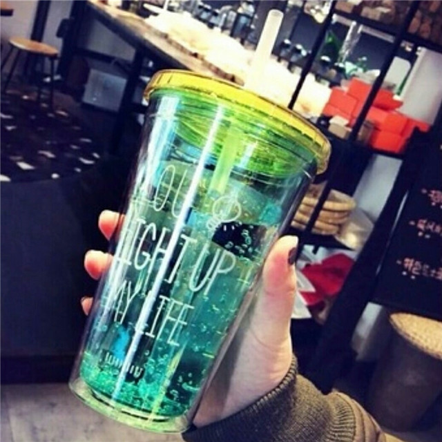 480ml Double Wall Insulated Freeze Cup Plastic Drinking Cups with ...