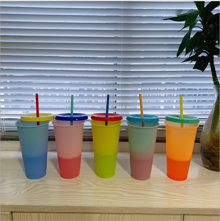 PP Temperature Sensitive Plastic Color Changing Cup Cold Water Coffee ...