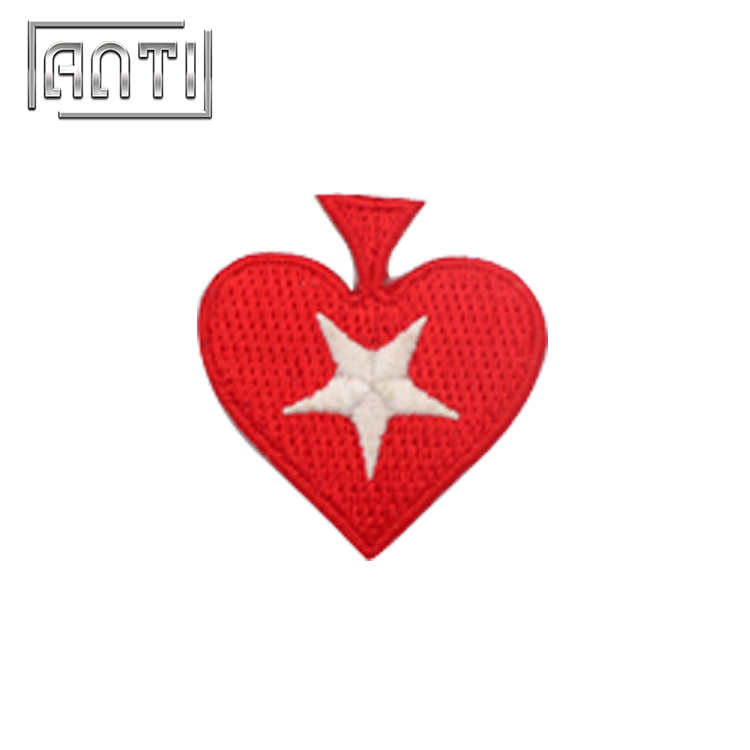 Wholesale Embroidered Patches Heart Shape Clothing Embroidery Patch Red ...
