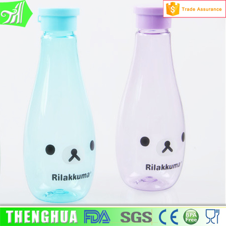 Inverted 600ml Round Drinking Water Bottle Plastic With Sealed Cap ...
