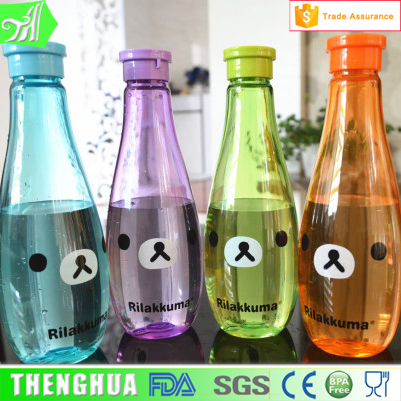 Inverted 600ml Round Drinking Water Bottle Plastic With Sealed Cap ...