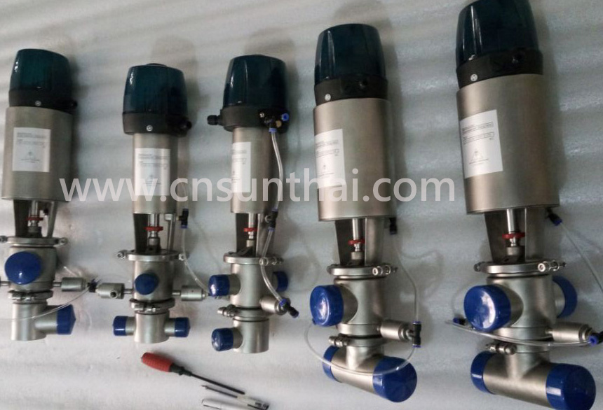 Sanitary Double Seat Mixproof Valve With Intelligent Head from China ...