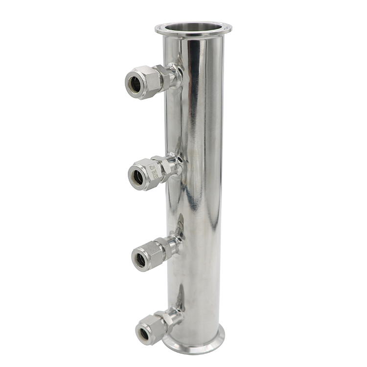 SS304 Sanitary Stainless Steel Tri Clamp Manifold with 4 Ports on One ...